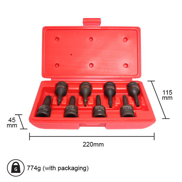 8PCS IMPACT TORX BIT SOCKET SET (60mm) - REMAX TOOLSREMAX TOOLS