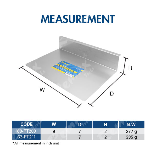 SS PLASTER TRAY (BEVEL EDGES) - REMAX TOOLSREMAX TOOLS